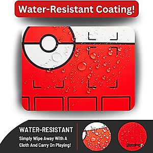 The Gaming Mat Company 2 Player Compatible Pokemon Playmat for Pokemon Cards - 28" x 18" x 0.16" Red & White Battle Mat Stadium Board for Pokemon TCG Playmat Game & Pokemon Mat Trading Card