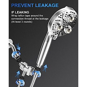 Surpzon Filtered Massage Shower Head with Handheld Spray Combo, 10 Modes High Pressure Shower Heads with 3 Massage Beads, Detachable Shower Head with 59" Hose & Replaceable Filters for Hard Water