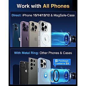 VANMASS [Military-Grade] for MagSafe Car Mount [2024 Upgraded Magnets] Magnetic Cell Phone Holder for Car Truck Vent, Cellphone Stand Cradles Auto Mobile Accessories for iPhone 15 14 13 12 11 Android