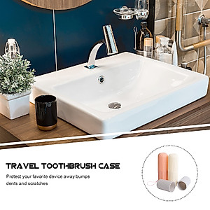 ULTNICE 3pcs Camping Toothbrush Case Portable Toothbrush Cup Bathroom Toothbrush Cup Capsule Case Tooth Brush Toothbrush Holder Toothbrush Cover Toothpaste Toiletry Set Travel