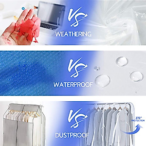 SIWUTIAO Garment Rack Cover,5Ft Transparent PEVA Clothing Rack COVER ONLY, Clear Clothes dustproof Waterproof Cover