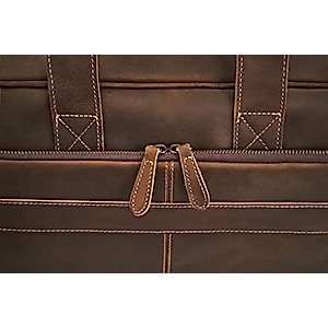 Luxorro Full Grain Leather Briefcases For Men, Handcrafted Leather Laptop Bag For Men, Our Leather Bags For Men Come In A Beautiful Gift Box, Perfect Christmas Gifts For Men, Brown, Fits 15.6" Laptop