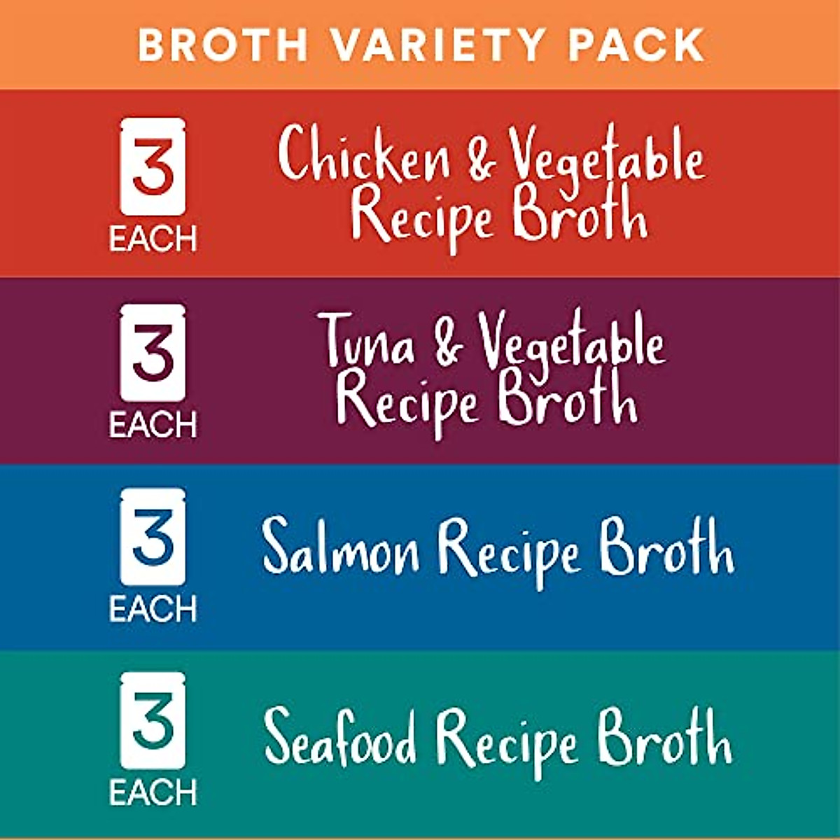 WholeHearted Flavor-Boosting Wet Cat Meal Topper Broths Variety Pack, 1.4 oz, Count of 12