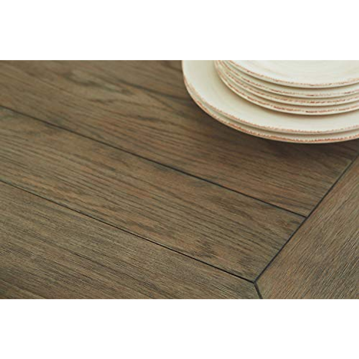 Signature Design by Ashley Bolanburg Farmhouse Counter Height Dining Room Table, White & Brown