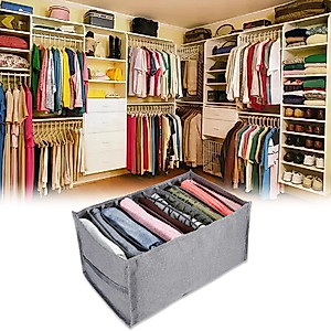 DOB SECHS Large 9 Grids Wardrobe Clothes Organizer, Upgraded Organizer for Folded Clothes, for Jeans, Underwear, Tight pants, Scarves, Sweater, T-Shirts, Dresses（Grey）