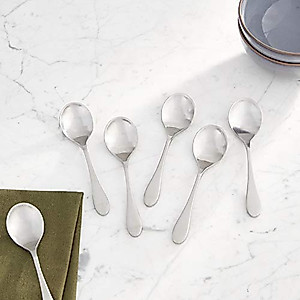 Knork Original Bouillon Stainless Steel Soup, Specialty Spoons, (Pack of 6)