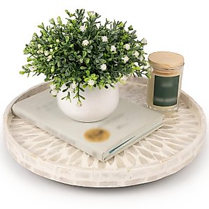 CLAYNIX Lazy Susan for Countertop - Lazy Susan for Table, Mother of Pearl Turntable Organizer, Lazy Susan Turntable Organizer for Cabinet Pantry Kitchen Countertop Refrigerator Cupboard (12.5 in)