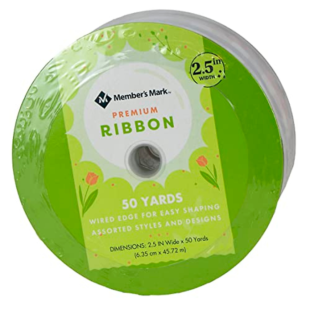 Premium Wired Ribbon 50 Yards 2.5in Width, Bicycle Welcome