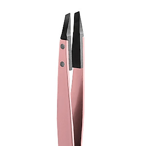 Rubis Classic Techno Stainless Steel Tweezers for Precise Eyebrows and Hair Removal Slanted Polymer Tips, 1KS108, Pink,Rubis Switzerland Swiss Made World Renowned Precision