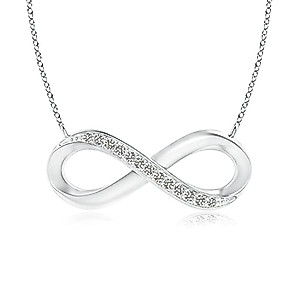 Angara Natural Diamond Infinity Pendant Necklace for Women in Sterling Silver 18 Inch Chain (Color-KI3 | Size-1mm) | April Birthstone | Jewelry Gift for Women | Birthday | Wedding | Anniversary