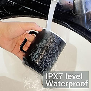 VSITOO S3 Temperature Control Smart Mug with Lid, Coffee Mug Warmer with Mug for Desk Home Office, App Controlled Heated Coffee Cup, Self Heating Coffee Mug 11 oz, Electric Mug-Black Inner Wall