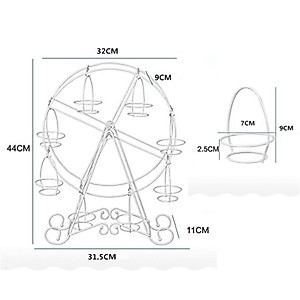 Ferris Wheel Cupcake Stand Dessert Serving Tray, Ferris Wheel Cupcake Stand for Carnival and Circus Theme Party Wedding Party Furnishing Accessories (White)