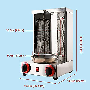 Zz Pro Shawarma Grill Machine Propane Doner Kebab Machine Vertical Broiler with 2 Burner