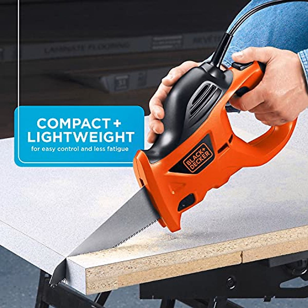 BLACK+DECKER Electric Hand Saw with Storage Bag, 3.4-Amp (PHS550B)