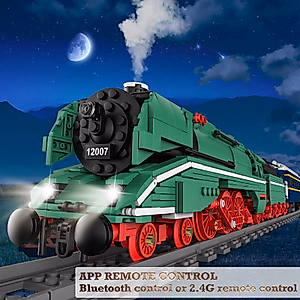 JMBricklayer Train Building Blocks Sets, RC Steam Train Building Block Toy, Scale Model Train with Train Tracks, Train Sets for Adults, Gifts for Teens Age 14+/Adults(4487 PCS)