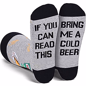 Funny Novelty Socks If You Can Read This Bring Me A Glass Of Wine Socks Crew Casual Gifts Socks (IF-Bottle)