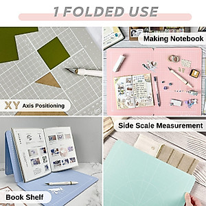 iMAT Flip Cutting Mat_M type, Self-healing, Foldable, Minimum Close to A4, Maximum 13.78'' x 37.8'', Double-sided Use, One Side: INCH, One Side: CM, Use in Crafts (Rose Pink)