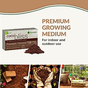Coco Bliss 650gm Bricks (10-Pack) + Perlite Bliss (8 Qts) - Organic Coco Coir Bricks for Plants, Herbs, Potting Soil - High Expansion Coco Fiber with Low EC & pH Balance - Organic Perlite for Plants