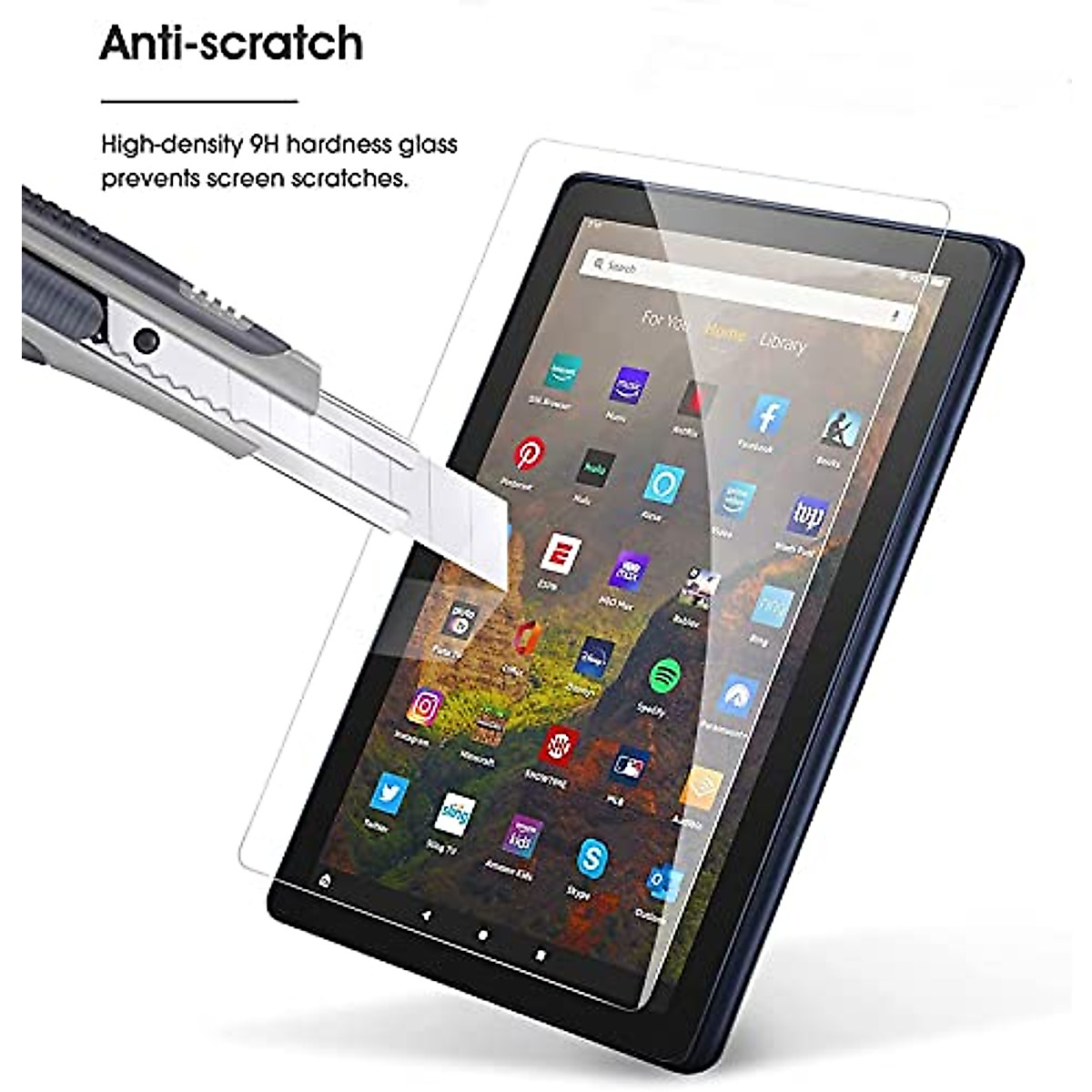 [2 Pack]-TiKeDa Screen Protector for Amazon Kindle Fire HD 10 2021 Tablet /Fire HD 10 Plus/Fire HD 10 Kids/Fire HD 10 Kids Pro Tablet [2021 Release 11th Generation 10.1inch]Tempered Glass High Definition