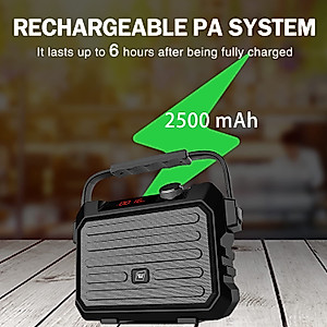 30W Voice Amplifier Wireless Microphone and Speaker Set Portable Handheld Mini Pa System for Teachers, Classroom, Rechargeable Bluetooth 5.0 Pa Speaker Supports Echo, FM, Recording, AUX, TF Card, USB