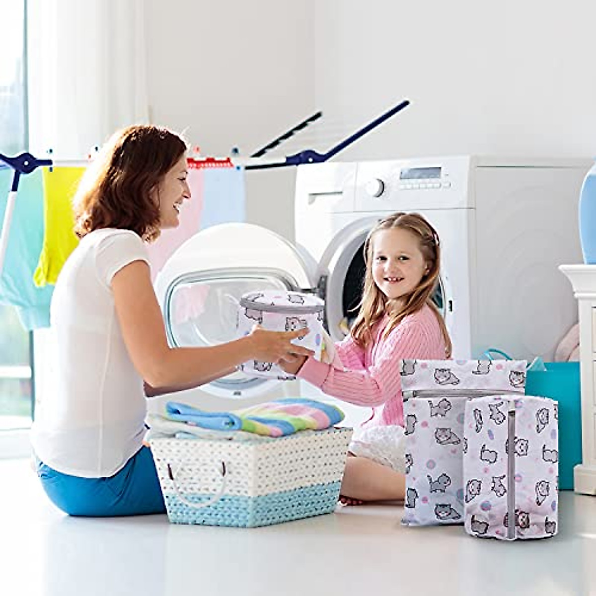 Mesh Laundry Bag，Durable Delicates Mesh Wash Bag for Hosiery, Stocking, Underwear, Bra Lingerie, Sweater,etc.Travel Organization Washing Bag