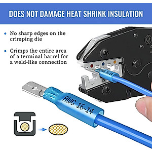 Crimping Tool Qibaok Ratcheting Wire Crimper for Heat Shrink Connectors with 250pcs Heat Shrink Wire Connectors for AWG 20-10