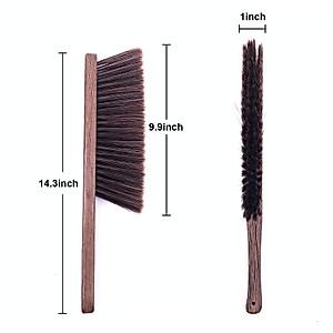 Hand Broom Cleaning Brushes-Soft Bristles Dusting Brush for Cleaning Car/Bed/Couch/Draft/Garden/Furniture/Clothes,Wooden Handle