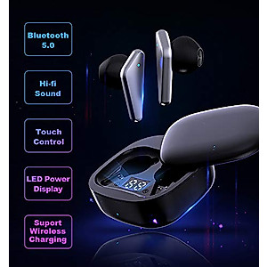 Astren Zyre True Wireless Earbuds – Ergonomic Bluetooth Earbuds with Rotating Charging Case – Noise-Cancelling Waterproof Bluetooth Earbuds – Comfortable and Lightweight Earbuds with Mic (Black)