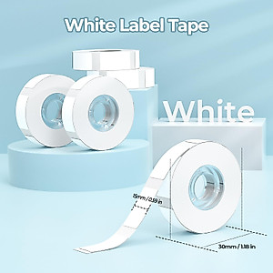 MUNBYN Thermal Label Tape for Penguin Bluetooth Label Maker Machine, 15 x 30mm 210 Labels/Roll, Self-Adhesive Label for Home, Office, School (White)