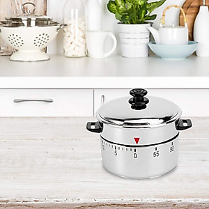 HANABASS 60 Minutes Kitchen Timer Pot Kitchen Timer Mechanical Kitchen Timer Cooking Pot Kitchen Timer Rotating Kitchen Timer Metal Mechanical Rotating Kitchen Timer Reminder
