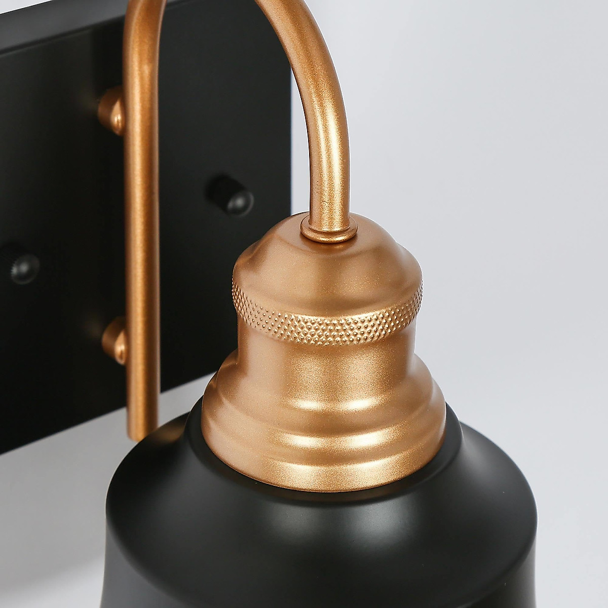 classy leaves Black Wall Sconces, Modern Farmhouse Sconce Wall Lighting Metal Shade Wall Mount Sconce Light Fixtures for Bedroom Mirror Living Room Matte Black and Dark Gold Finish