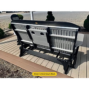 LuxCraft 5' Classic Poly Double Glider with Center Tray (Antique Mahogany & Black)