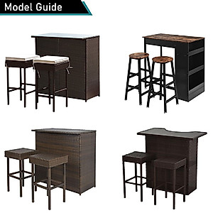 ZJYWSCH Cover for Patio Bar Set 41 Inch Waterproof 600D Heavy Duty Outdoor Wicker Bar Table Cover Bar Set Bar Table Furniture Cover