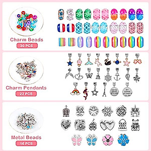 BOYIYUEQI Charm Bracelet Making Kit for Girls, DIY Beaded Jewelery Making, Unicorn/Mermaid/Swan/Dreamy/European Craft Gifts for Teen Girls Age 8-12