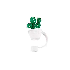 1Pcs Cactus Strawberry Straw Tips Cover Straw Covers Cap for Reusable Straws Straw Protector Potted Plants Style