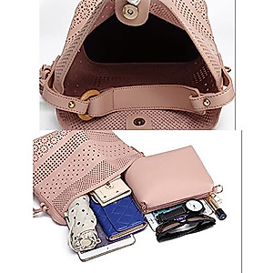 YOUNXSL Women's Purses and Handbags Satchel Bags Openwork Should Tote Satchel 2pcs Purse Set(Grey)