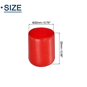 uxcell 50Pcs Rubber End Caps, 20mm/0.79" ID Flexible Rubber Caps, PVC Caps Rubber Screw for Bolts Screw Caps Thread Protectors Tube Screw Bolt, Red