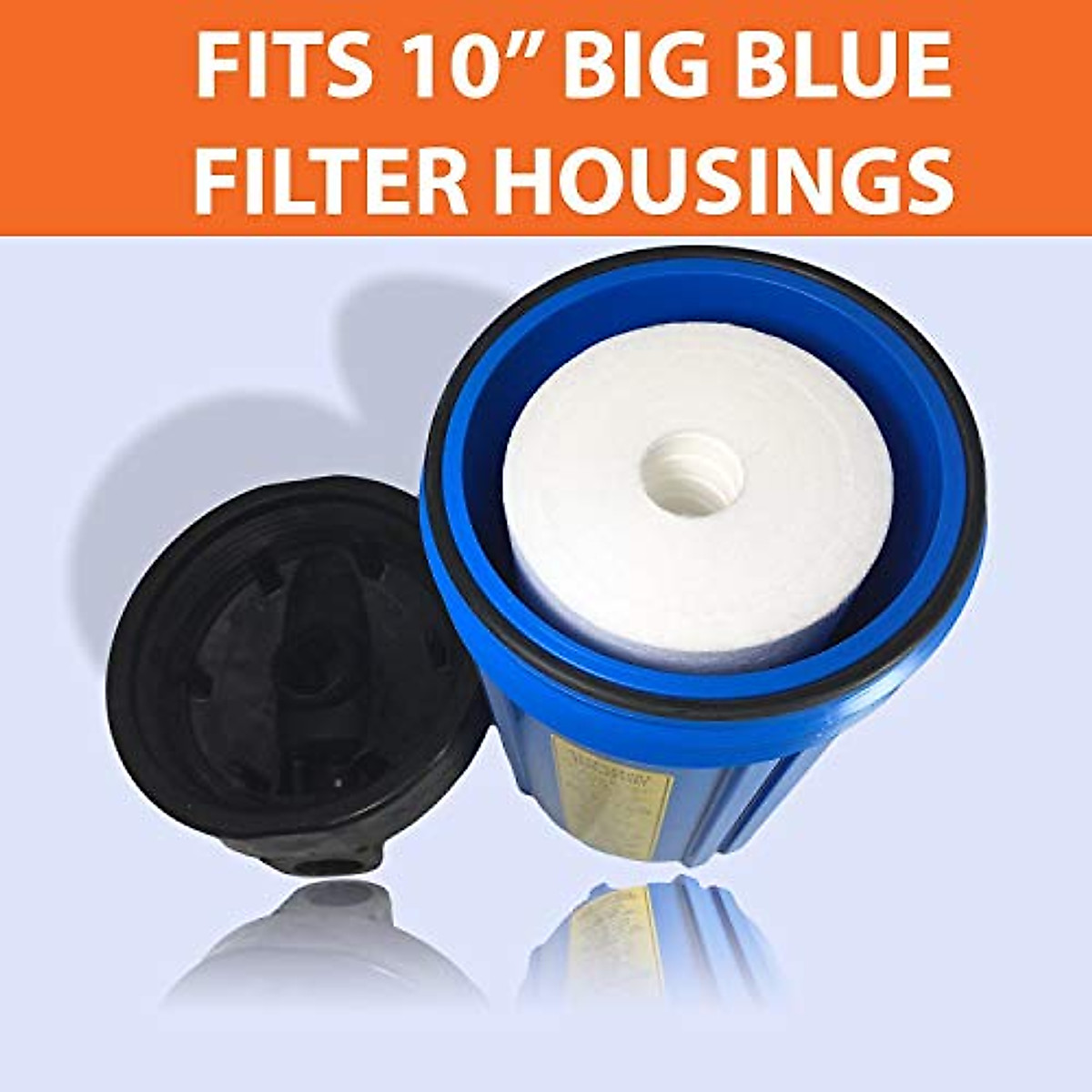 4-Pack of 5 Micron 10" x 4.5" Full Flow Sediment Water Filter Replacement Cartridge | Whole House Sediment Filtration | Compatible with W15-PR, HD-950, WFHD13001B, GXWH35F, GXWH30C, HF45-10BLBK10PR