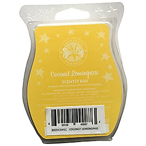 Coconut Lemongrass Scentsy Bar Wickless Candle Tart Warmer Wax 3.2 Fl Oz, 8 Squares