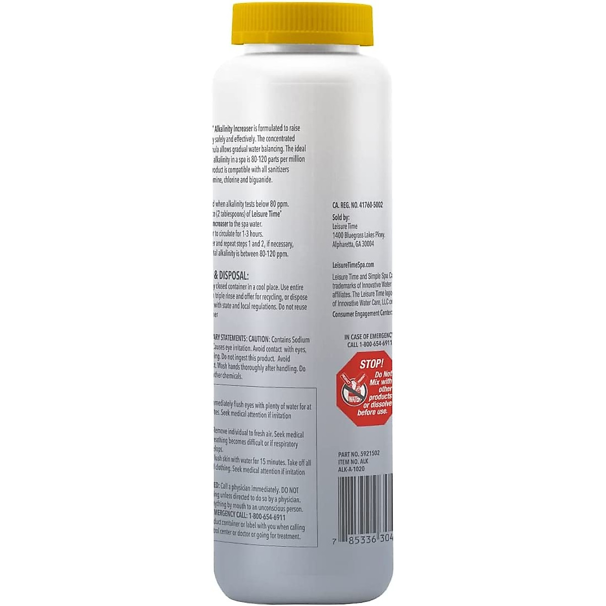 Leisure Time ALK Alkalinity Increaser Balancer for Spas and Hot Tubs, 1-Pack