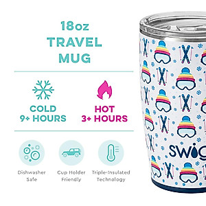 Swig 18oz Travel Mug, Insulated Tumbler with Handle and Lid, Cup Holder Friendly, Dishwasher Safe, Stainless Steel Insulated Coffee Mug with Lid and Handle (Rose Gold)