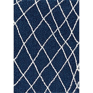 nuLOOM Alvera Soft & Plush Shag Area Rug, 4' x 6', Blue