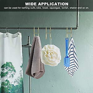 4 Pack Shower Glass Door Hook, Golden Towel Hooks for Bathroom, 304 Stainless Steel Rack Hooks Drilling-Free Hanger