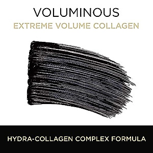 L'Oreal Paris Makeup Voluminous Extra Volume Collagen Plumping Mascara, Blackest Black, 0.34 fl; oz.