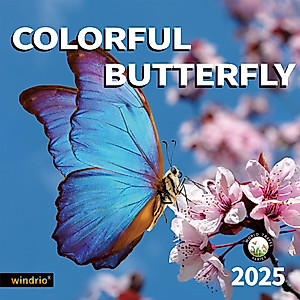 2024 2025 Wall Calendar, 18 Months July 2024 - December 2025, Wall Calendar Colorful Butterfly, 12" x 24" Opened,Full Page Months Thick & Sturdy Paper for Gift Perfect Calendar Organizing & Planning