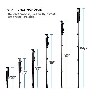 SIRUI Camera Monopod AM-326M 6 Section Carbon Fiber Portable Compact Lightweight Travel Monopod