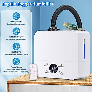 Reptile Humidifiers, Reptile Fogger for Terrariums, Smart Touch Screen Adjustable Fogger with Timer, Intelligent Constant Humidity Reptile Fogger for Reptiles/Amphibians
