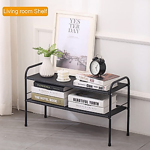 AJSWISH Under Sink Organizers and Storage, Expandable Kitchen Cabinet Shelf Organizer Rack with Removable Panels for Kitchen Bathroom Storage 2-Tier 8 Panels