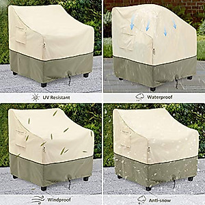 COSFLY Outdoor Furniture Patio Chair Covers Waterproof Clearance, Lounge Deep Seat Cover, Lawn Furnitures Covers Fits up to 31.5W x 33.5D x 36H inches(2 Pack)