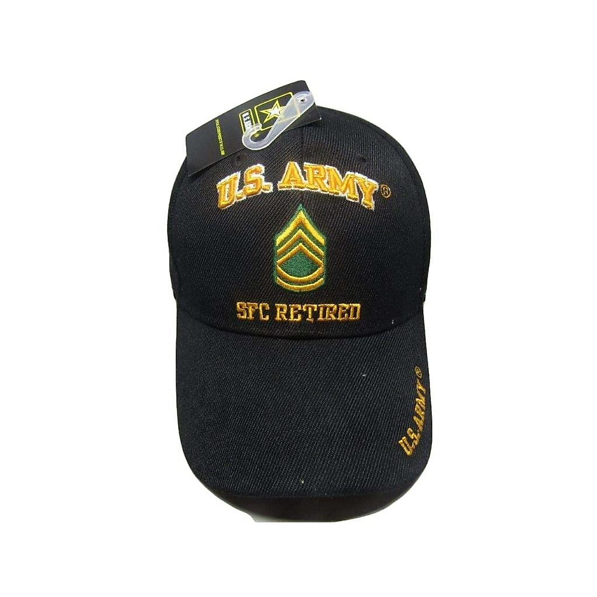 Flakita's Novelties US Army SFC Retired Ball Cap HAT Black (Licensed)